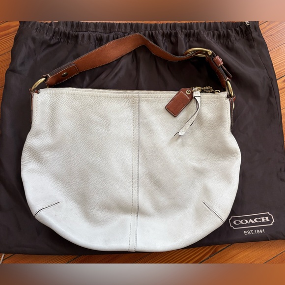 Coach | Bags | Coach White Leather Shoulder Bag | Poshmark